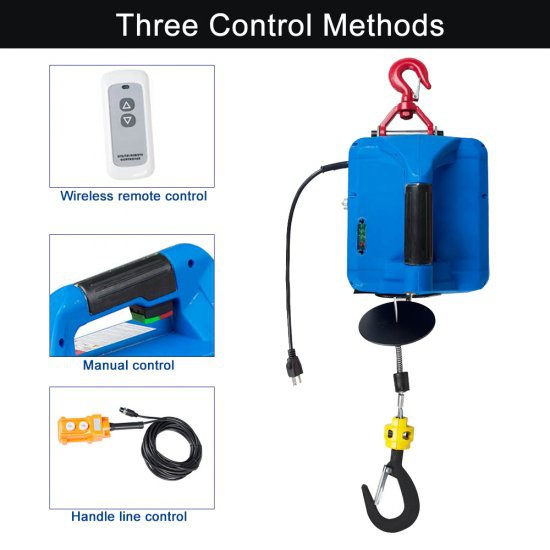 3 in 1 660lb/300kg Portable Household Wireless Electric Hoist 30m ...