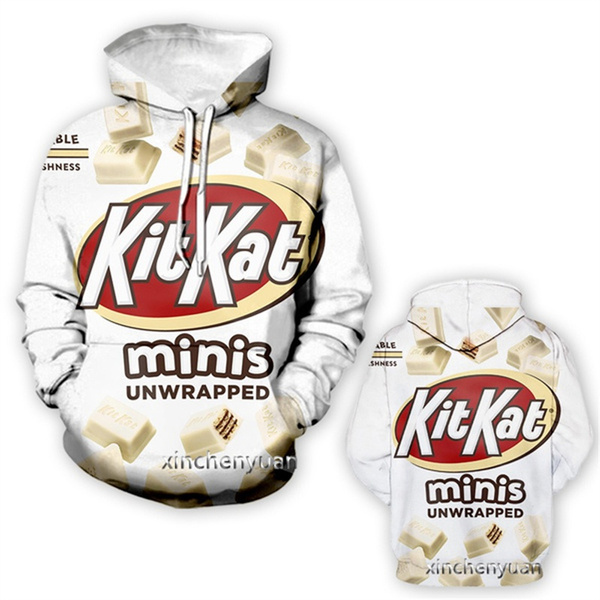3D Print Funny Food Snacks Packeage Kitkat Candy Causal Clothing New ...