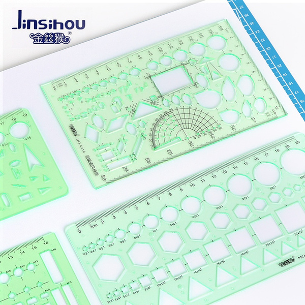 Jinsihou Drawing Template Ruler Plastic Stencil Ruler Soft cartography ...