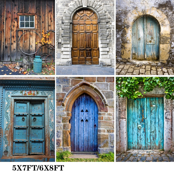 8x6FT/5x7FT Wooden Door Photo Vinyl Background Cloth Studio Background Decoration | Wish