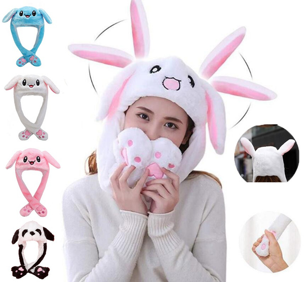 1 Pcs Bunny Hat Plush Bunny Hat Cute Rabbit Hat with Moving Ear Black ...