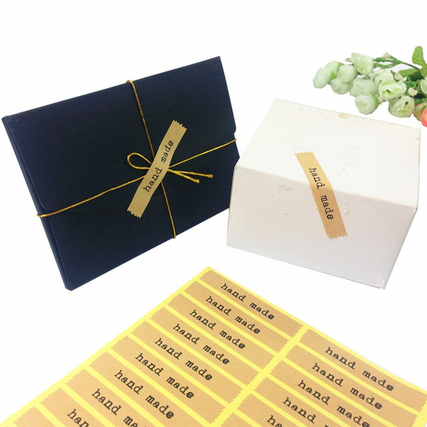 10 Sheets Handmade Hand-Wrapped Sealing Sticker Kraft Stickers DIY Gift ...