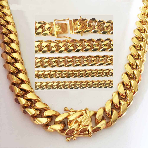 News Arrival 8/10/12/14mm Stainless Steel Miami Curb Cuban Chain ...