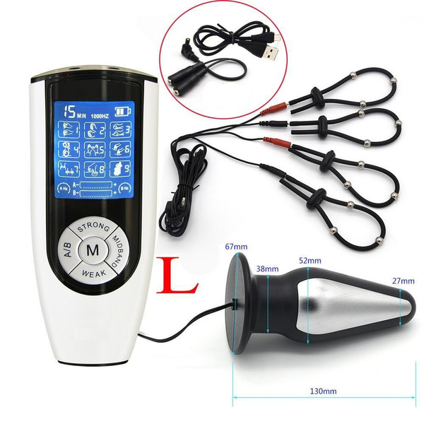 Super Strong BDSM Electric Shock Pulse Big Anal Butt Plug Prostate ...