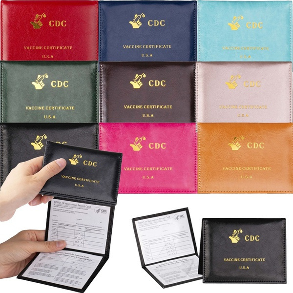 New Vaccine Card Holder To Protect Your CDC Vaccine Card 4x3 PU Leather ...