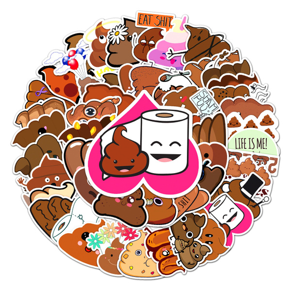 Cartoon poop graffiti stickers, cute children's hand account stickers ...