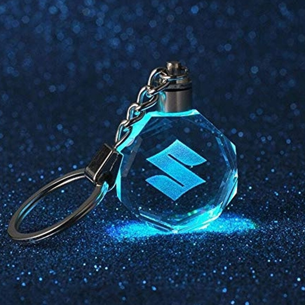 Car Logo Keychain Crystal Light Changing Car Keyring Color LED Light ...