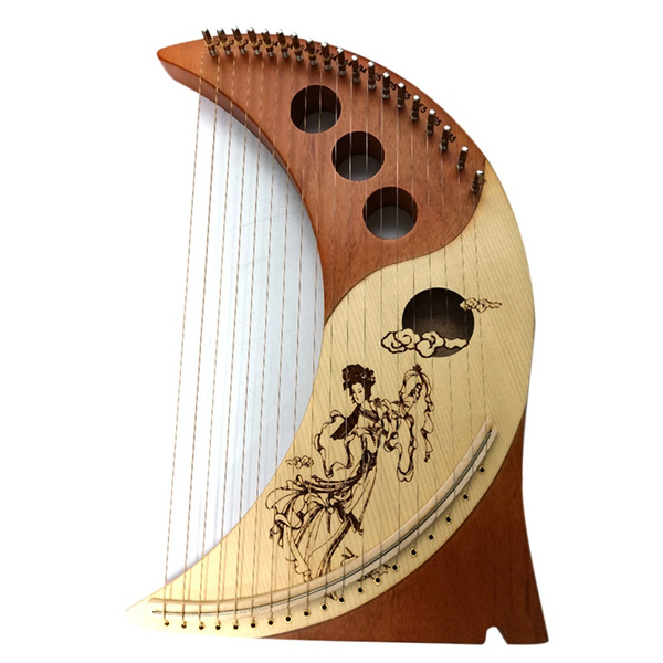 19 String Lyre Harp,Lyakin,Wooden Lyre Harp,Wood the Moon Harps with ...