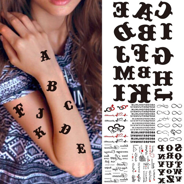 Unique Arabic Alphabet Temporary Tattoo Stickers For Women Kids ...