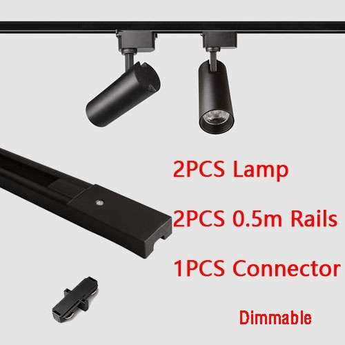 2pcs LED Track Light 12W 20W 30W 40W dimmable COB Ceiling Rail Lamp ...