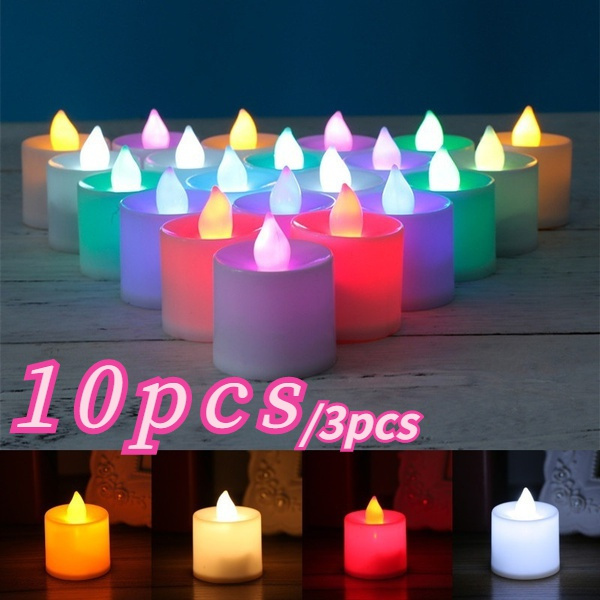 3/10pcs LED Candles Warm White Led Flameless Candles Battery Operated ...