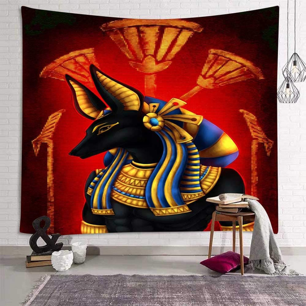 Anubis Tapestry Desert of Death Ancient Egyptian Mythology God Man s ...