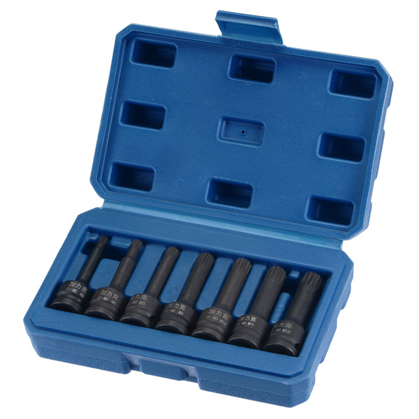 3/8" Drive Impact Spline Bit Socket Set, M5 - M12, Metric 60mm Length ...