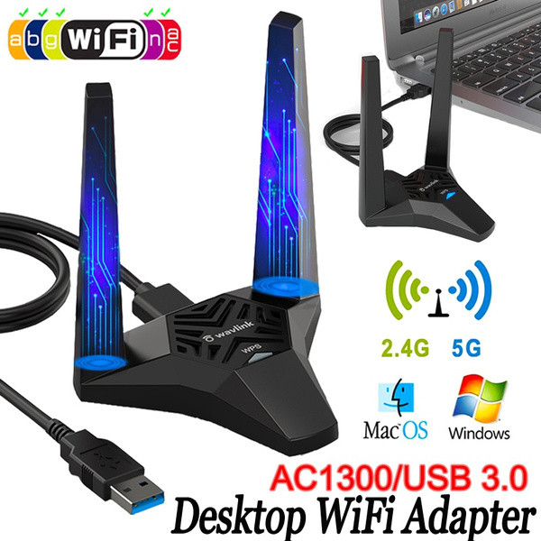 AC1300 USB3.0 Desktop Laptop WiFi Adapter,Dual Band Usb Network Card ...