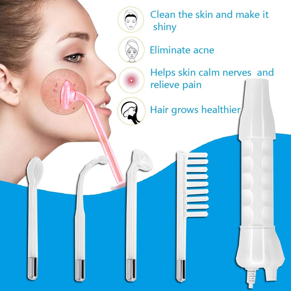 Portable High Frequency Device Electrode Wand Facial Machine Acne ...