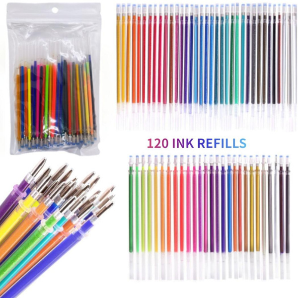 120 Colors Gel Pen Ink Refills Glitter Neon Gel Ink Pens Refills ...