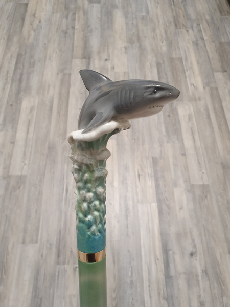 Shark walking stick, exclusive handmade shark walking cane | Wish