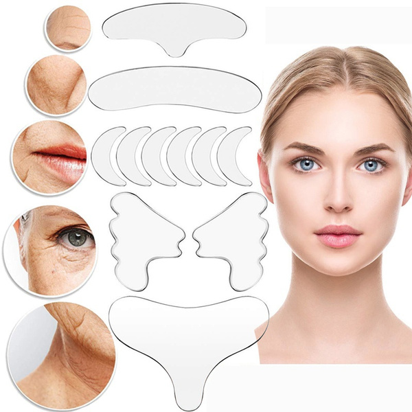 Reusable Silicone Face Forehead Sticker Cheek Chin Facial Patch Wrinkle ...