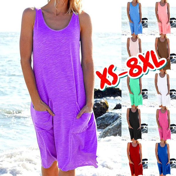 XS -8XL Summer Dresses Plus Size Fashion Clothes Women's Casual ...