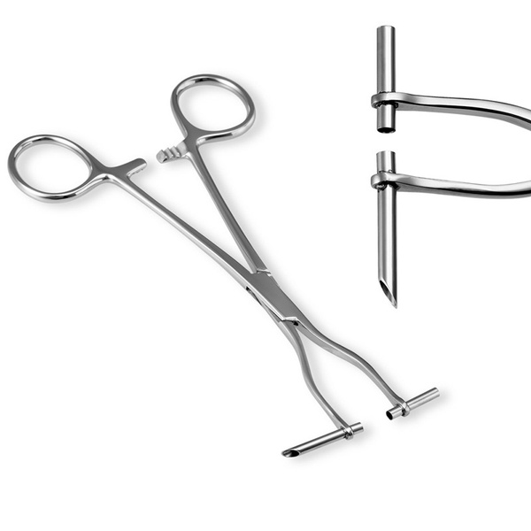 1PC Surgical Steel Ear Piercing Clamp Needles Tube Forceps Safety ...
