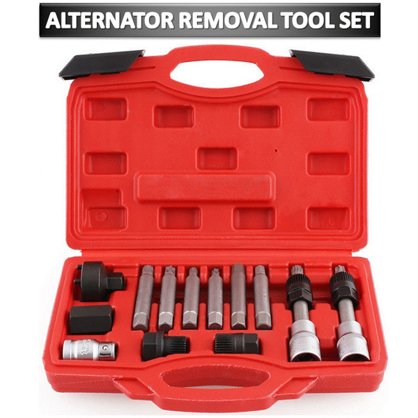 13Pcs Alternator Pulley Kit Alternator Hand Tool Set Freewheel Pulley ...