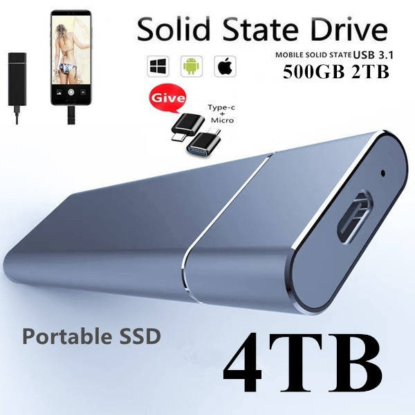 Mini solid state hard disk 4TB 2TB 500G large capacity usb3.1 C ...