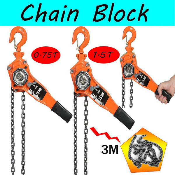 Manual Block Lift,750KG (1653LB)/1500KG (3306LB) Orange Color Chain ...