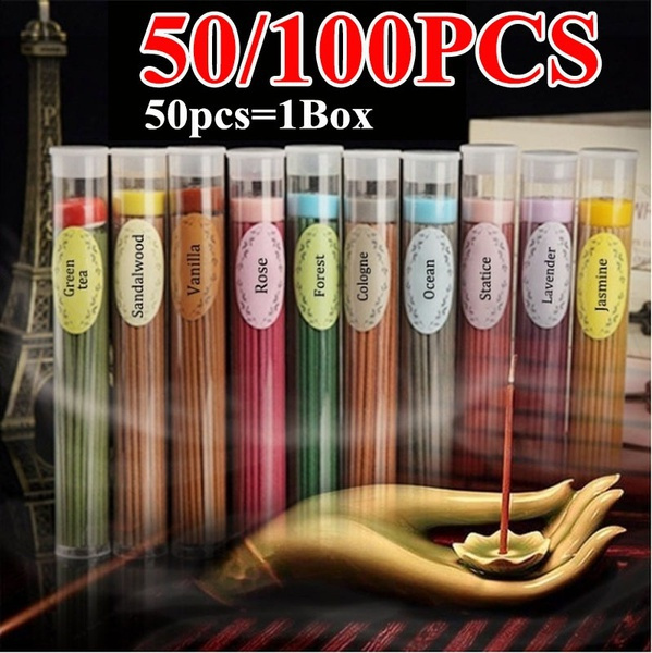 50/100 Pcs Sticks A Box Natural Aroma Indoor Spices Sandalwood Clean ...
