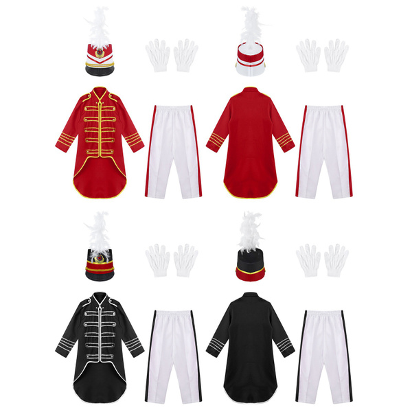 Boys Girls Drum Major Costume for Kids Marching Band Uniform Halloween ...