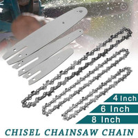 4/6/8 Inch Chain and Guide Plate Set Mini Chainsaw Replacement Cordless ...