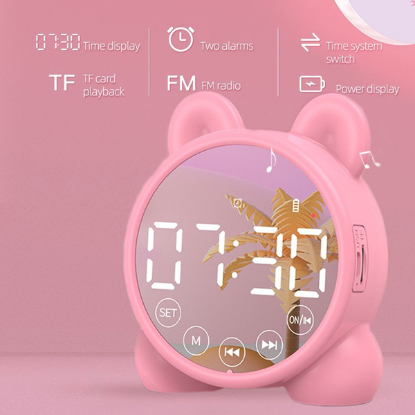Digital Alarm Clock Bluetooth Speaker LED Mirror Clock FM Radio Digital Alarm Clock Bluetooth Speaker LED Mirror Clock FM Radio