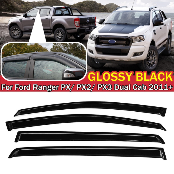 4PCS Car Window Wind Deflectors Tinted For Ford Ranger PX/ PX2/ PX3 ...