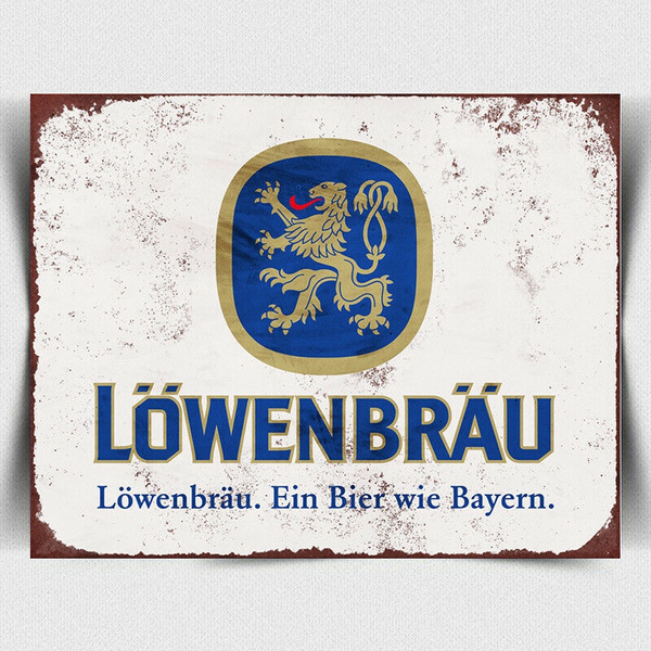 Lowenbrau German Beer Sign Metal Plaque Retro Vintage Poster Advert ...
