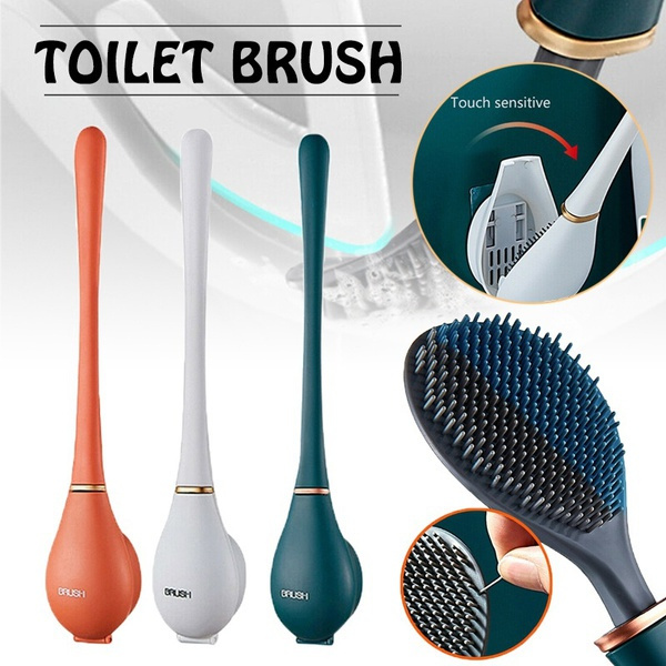Silicone Brush Head Toilet Brush Wall-Mounted Automatic Opening And ...