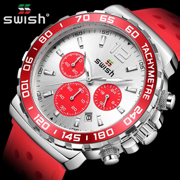 SWISH New Fashion Mens Watches Silicone Top Brand Luxury Sports ...