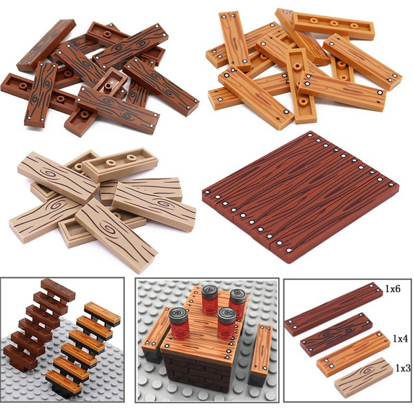 50/100PCS City Floor Printed Tiles MOC Building Blocks Parts MOC Wooden ...