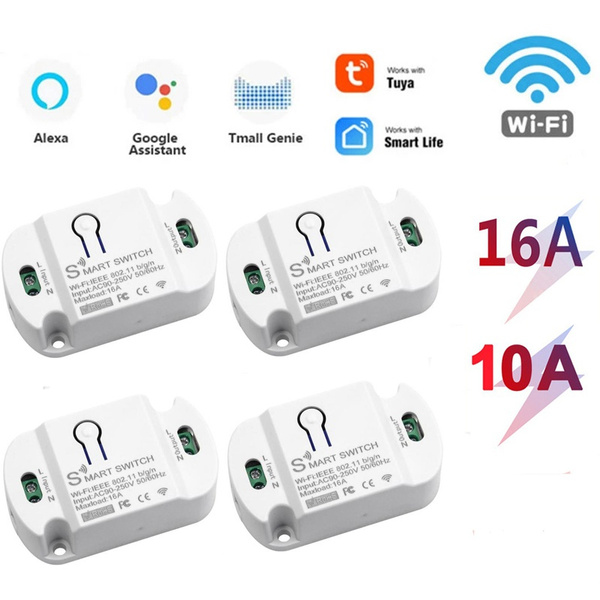 1/2/3/4Pcs 90V-250V AC WiFi Smart Switch Wireless Remote Controller ...