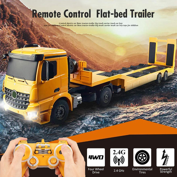 RC Truck Detachable Flatbed Semi-Trailer Engineering Tractor Remote ...