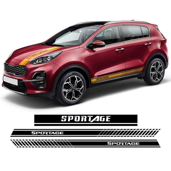 3pcs Car Hood Cover Decal Body Kit Side Stripes Skirt Stickers for Kia ...