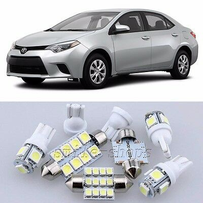 10×Xenon White Interior Light Package Kit for Toyota Corolla 2014-2016 ...