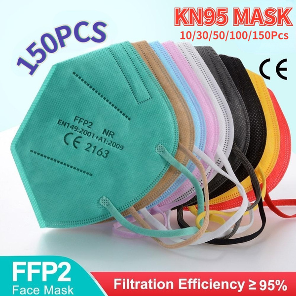 Multicolor Adult 5 Layers 150Pcs Fpp2 Approved Respirator Fabric KN95 ...