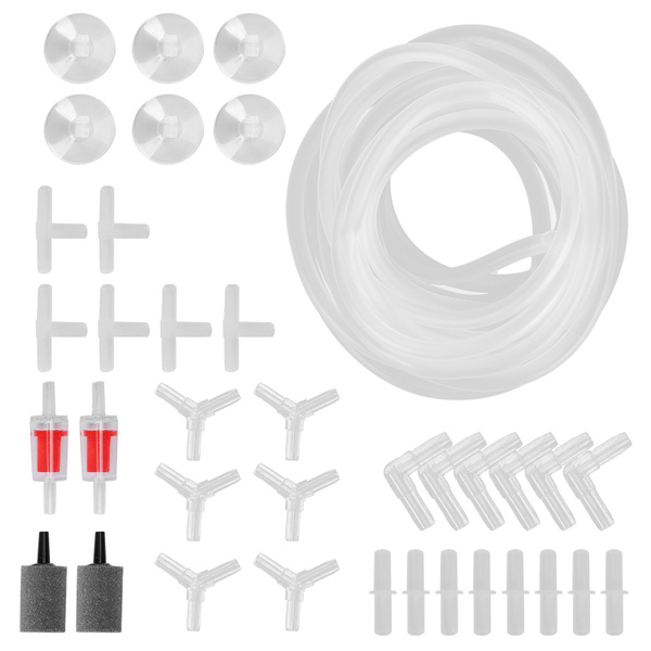 Aquarium Oxygen Tube Check Valve Fish Tank Bubble Stone Set Aquarium ...