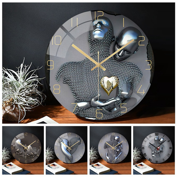 Abstract Figures Wall Clock Art Pattern Round Wall Clock Household Wall ...