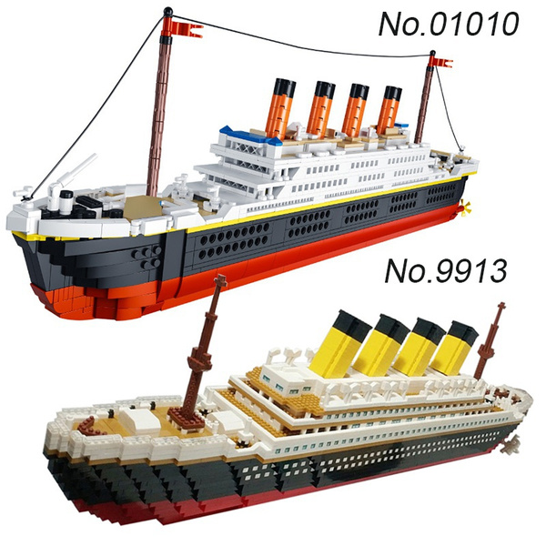 Mini Titanic Cruise Boat Ship City Model Micro Building Kits 3D Blocks ...