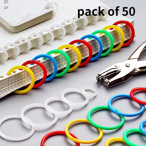 50pcs Binder Ring Loose-leaf Binder Ring Plastic Ring Puncher Ring ...
