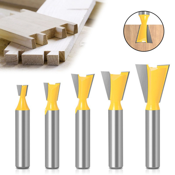 5Pcs/set 8mm Shank Dovetail Joint Router Bits Set 14 Degree Woodworking ...