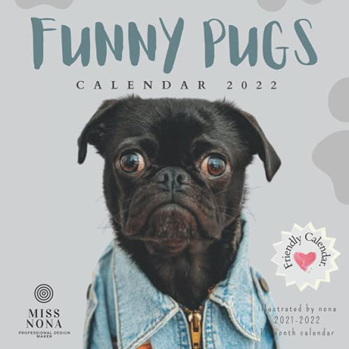 Funny Pugs Calendar 2022: August 2021 - December 2022 Monthly Calendar ...