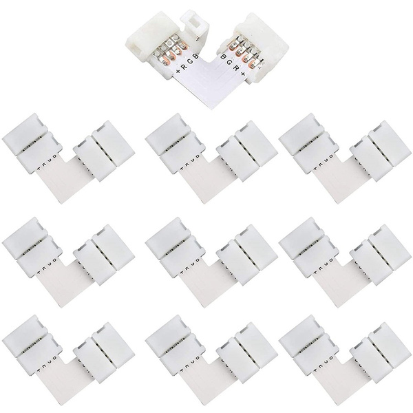 5Pcs For 5050 4 Pin 10mm L Shape Led Connector RGB LED Light Strip ...