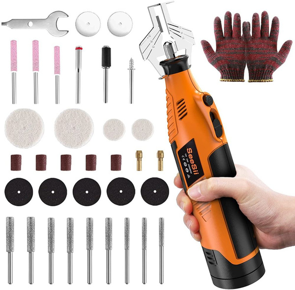 Seesii Cordless Chainsaw Sharpener, Electric Handheld Chainsaw ...
