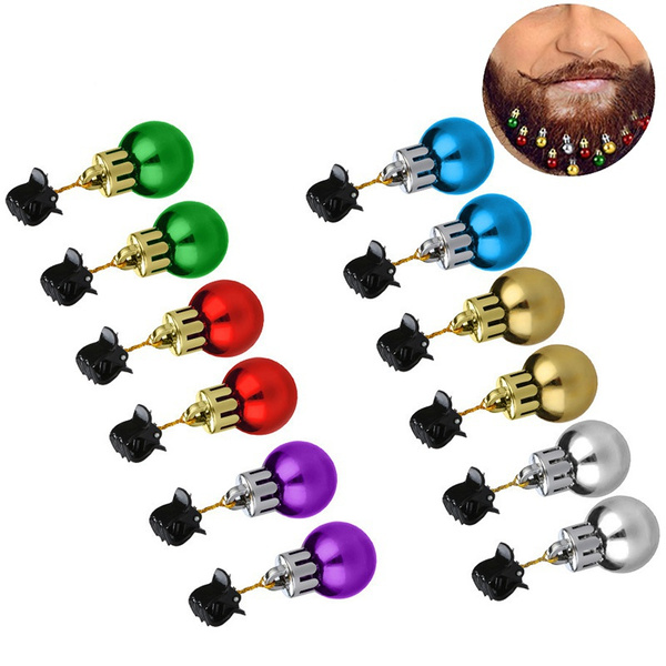 Beard Ornaments, 12pcs/16pcs Colorful Christmas Facial Hair Baubles ...